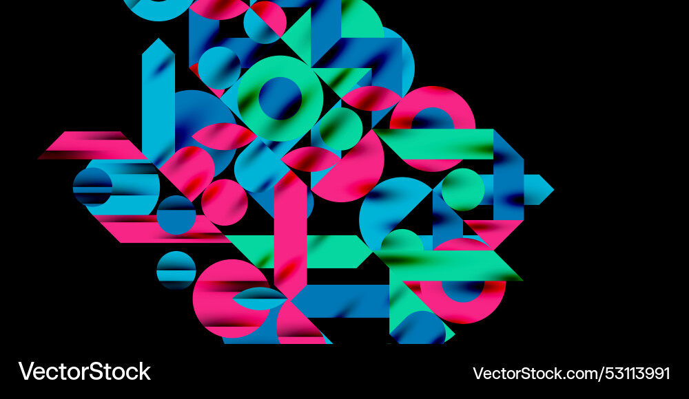 Colorful simple dynamic geometric forms circles Vector Image