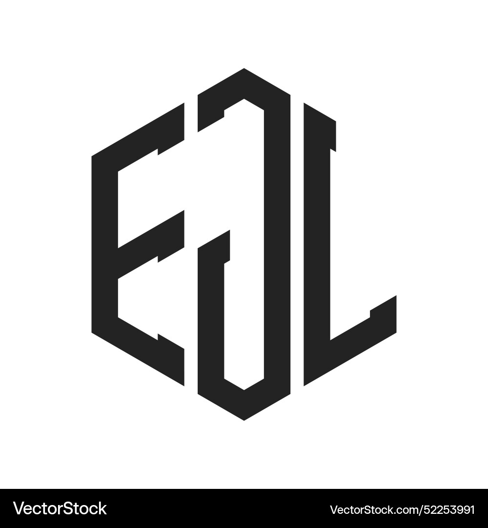Ejl logo design initial letter monogram Royalty Free Vector