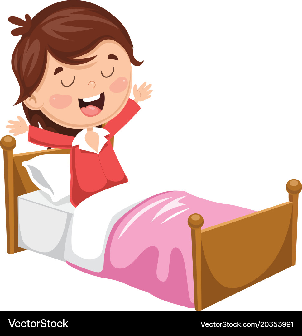 Kid waking up Royalty Free Vector Image - VectorStock