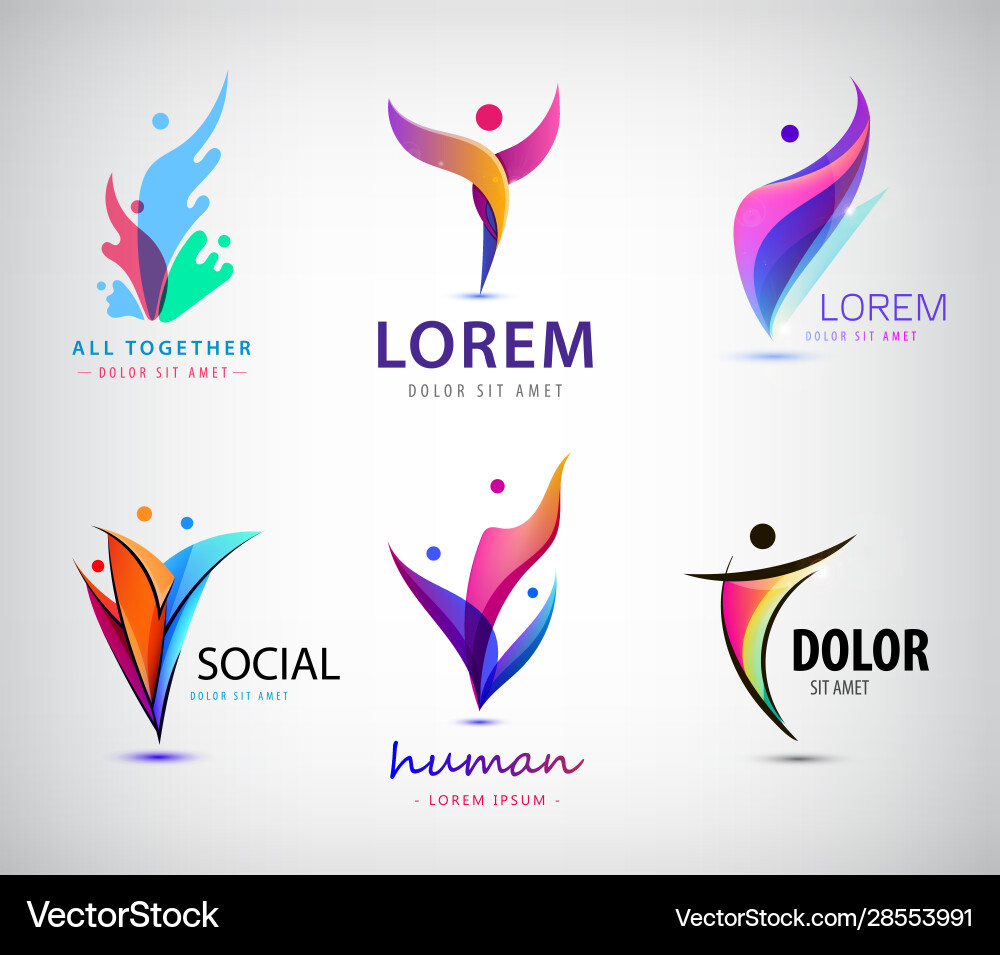 Man human logos people community creative hub Vector Image