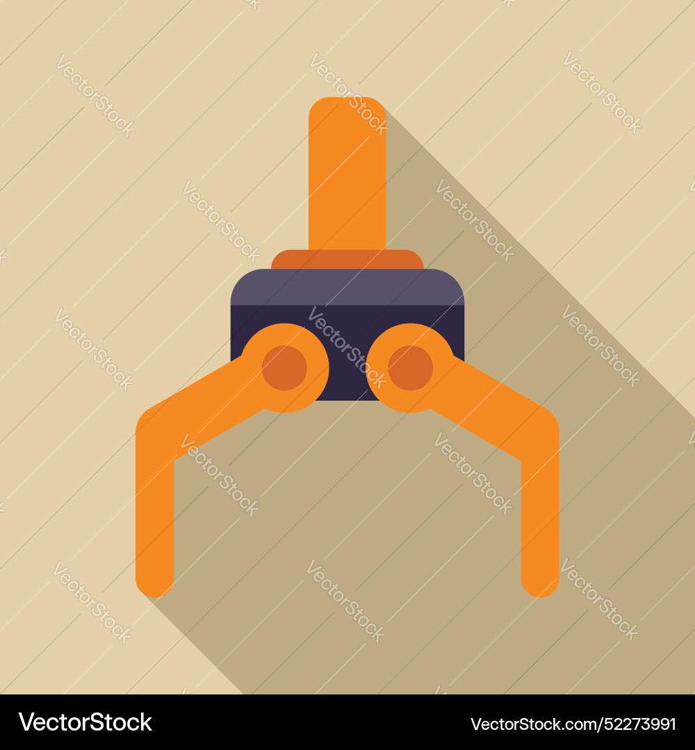 Robotic arm gripper holding with two claws flat Vector Image