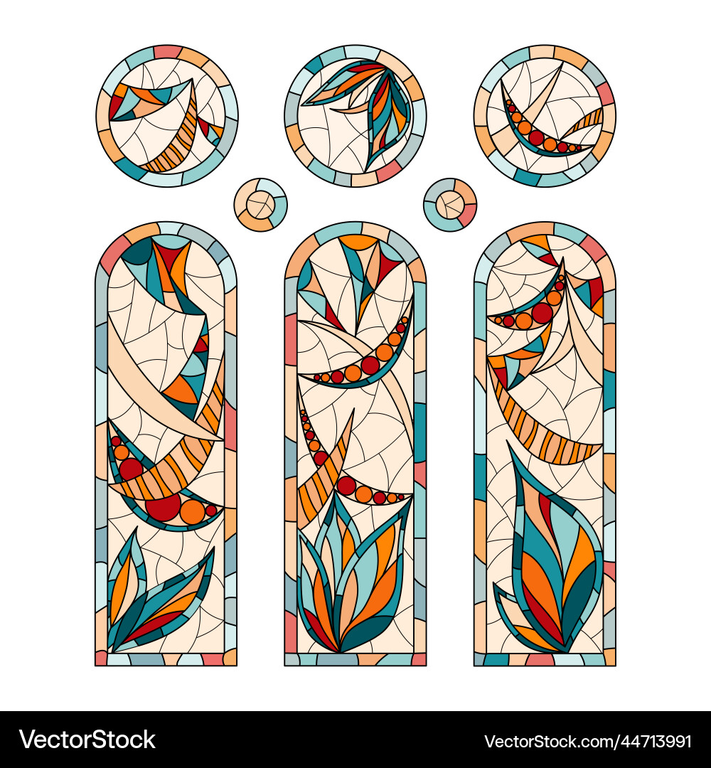 Stained Glass Window Frame Royalty Free Vector Image