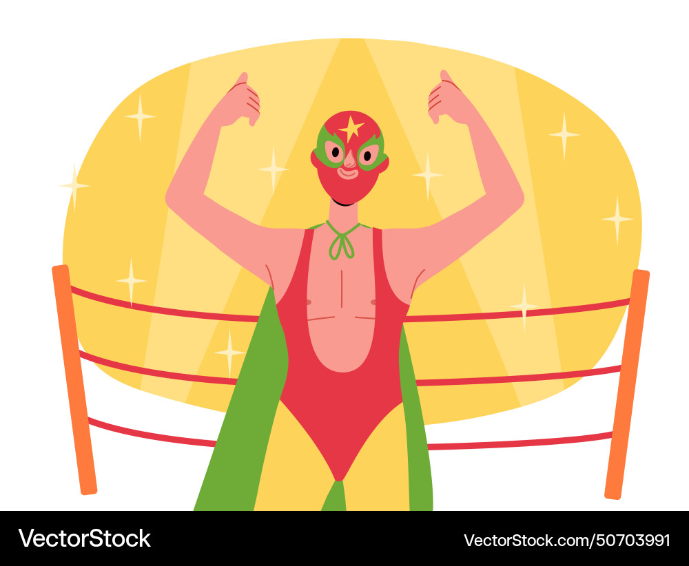 Wrestler in ring Royalty Free Vector Image - VectorStock