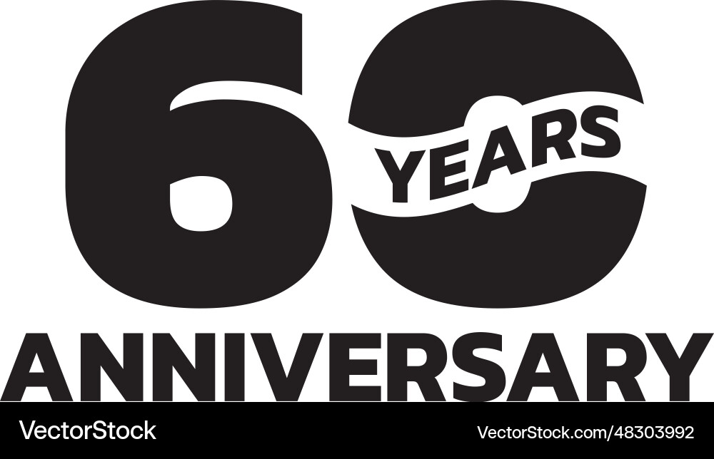 60 years anniversary logo 60th birthday icon Vector Image