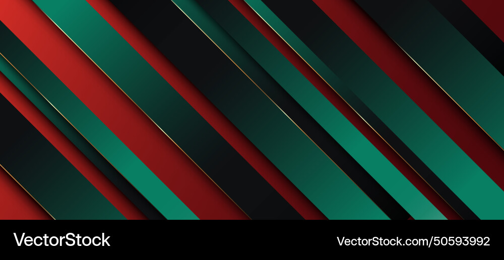 Abstract green and gold geometric diagonal lines Vector Image