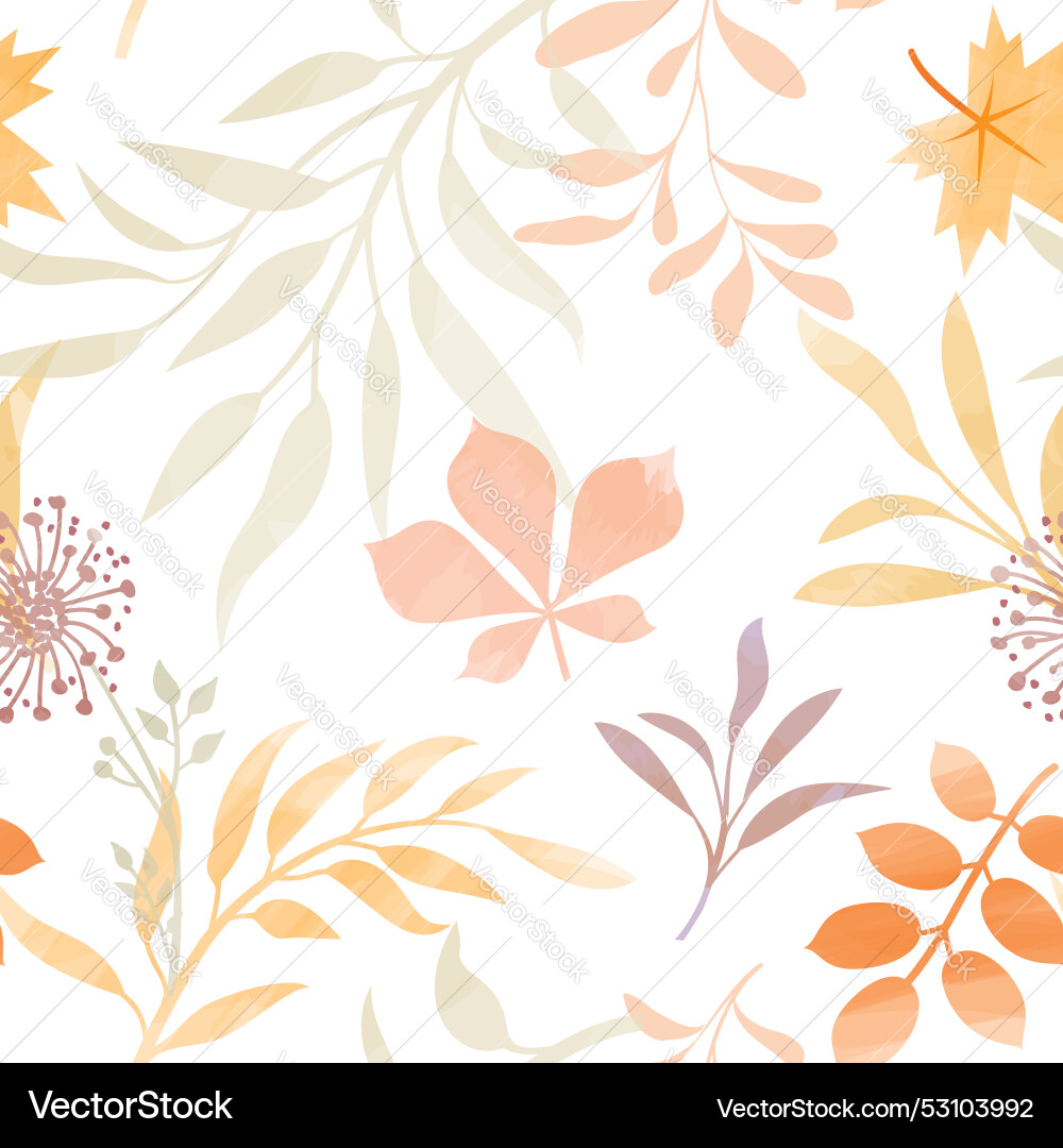 Autumn seamless pattern fall leaves background Vector Image