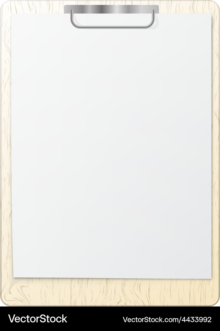 Blank white page clip Royalty Free Vector Image