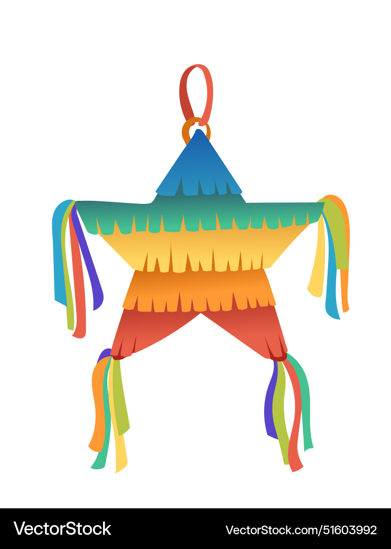 Colorful star shaped pinata tradition carnival Vector Image
