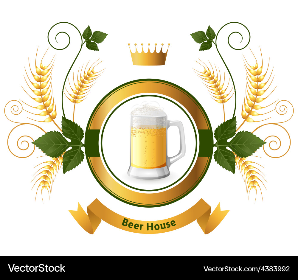 Detailed Beer Emblem Royalty Free Vector Image