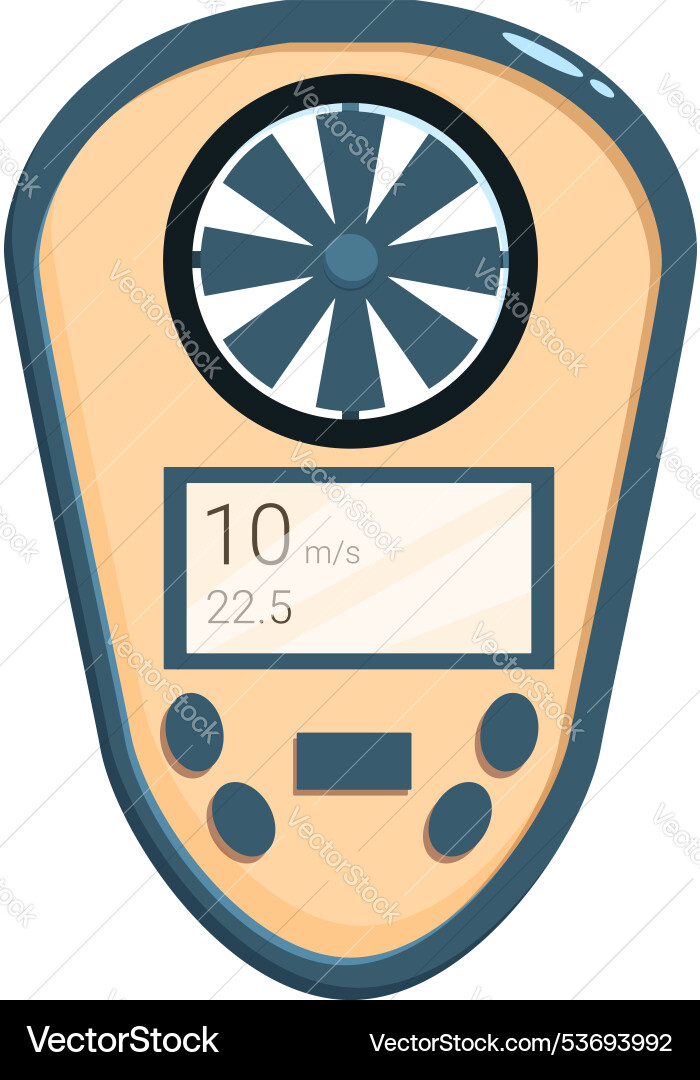 Digital anemometer measuring wind speed Royalty Free Vector