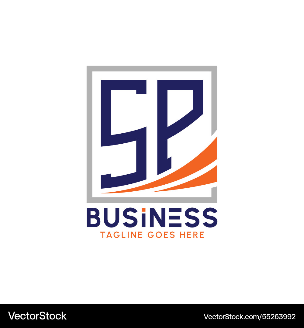 Letter sp business logo modern sp logo for Vector Image