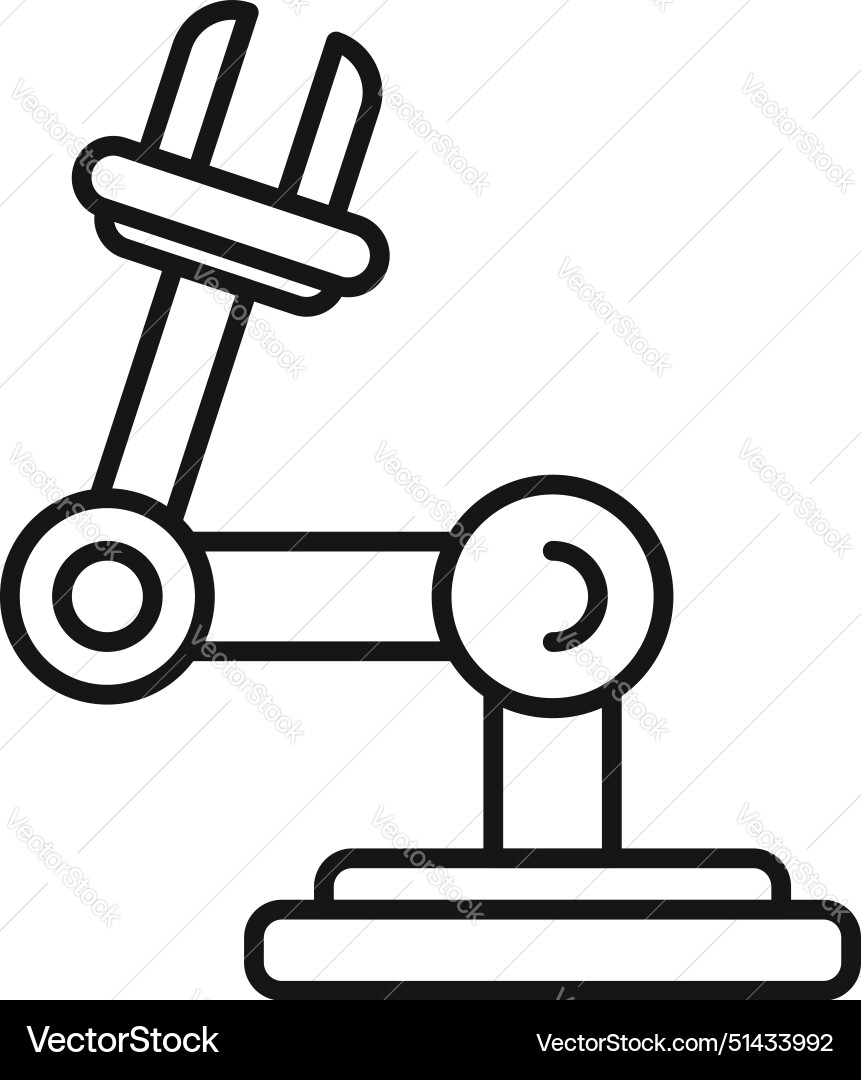 Line art of a robotic arm Royalty Free Vector Image