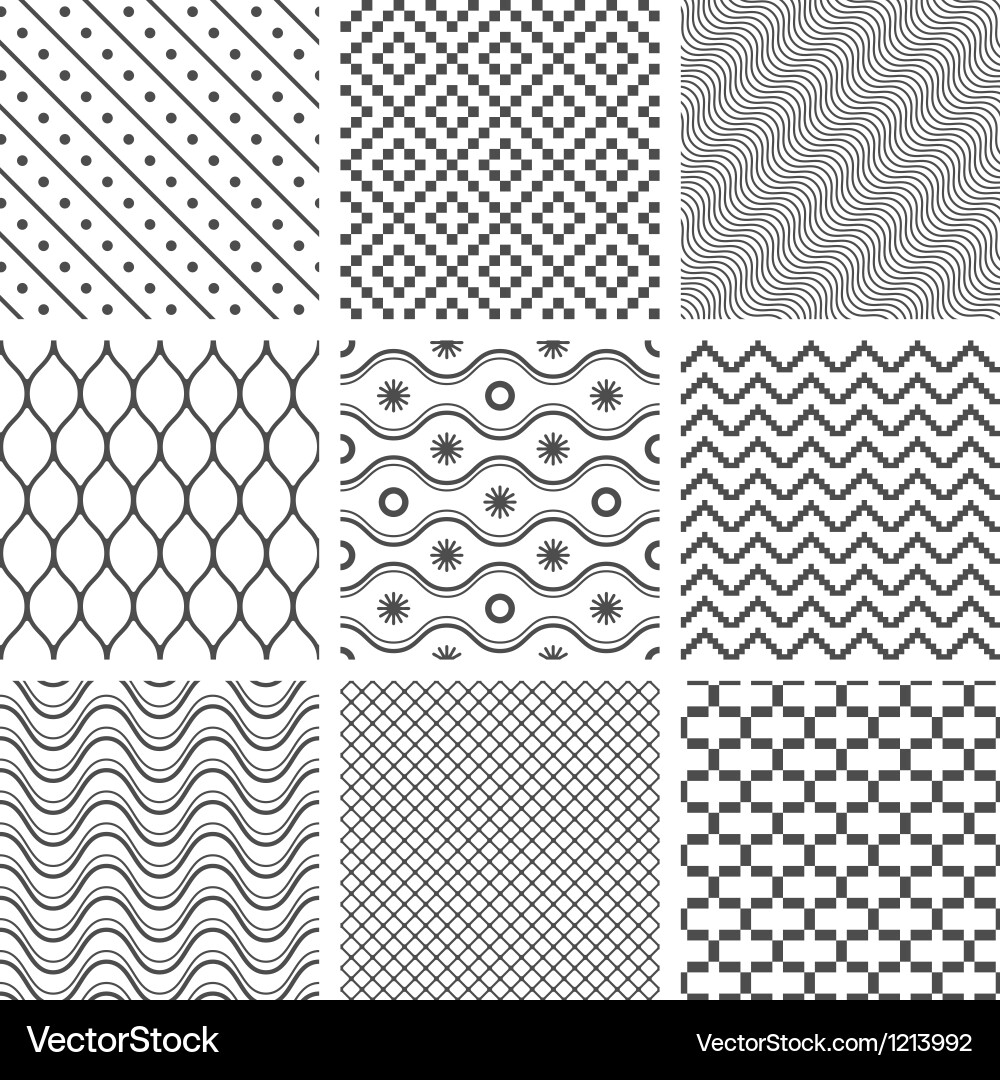 Monochrome Geometric Patterns Royalty Free Vector Image