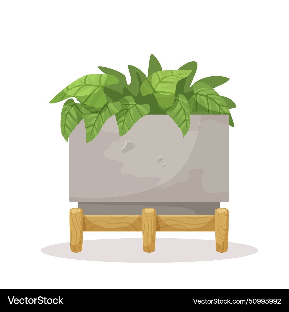 Potted green plant style Royalty Free Vector Image