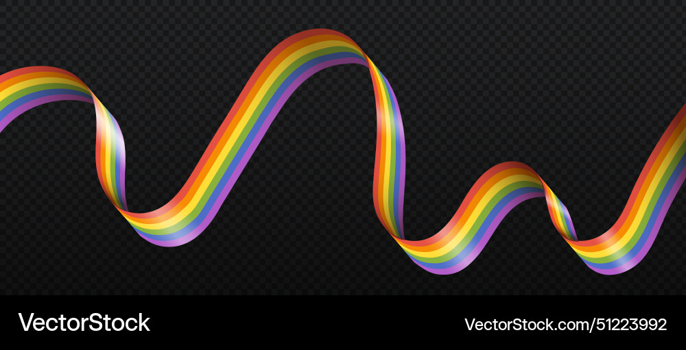 Realistic lgbtq ribbon concept Royalty Free Vector Image