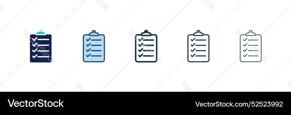 Reservation icon set black filled and outlined Vector Image