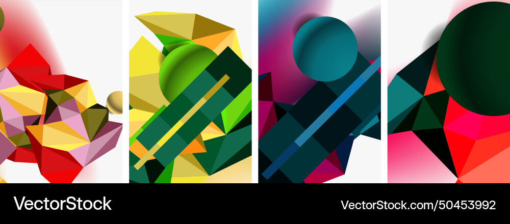 Set of geometric abstract composition with spheres