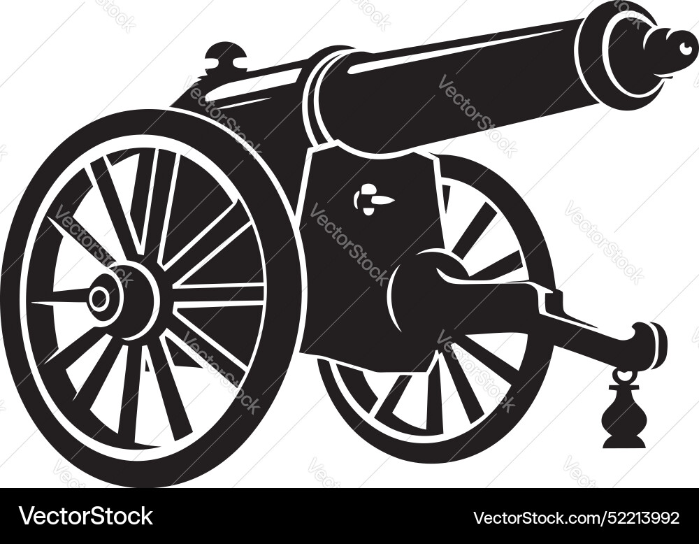 Strategic artillery black cannon iconic Royalty Free Vector