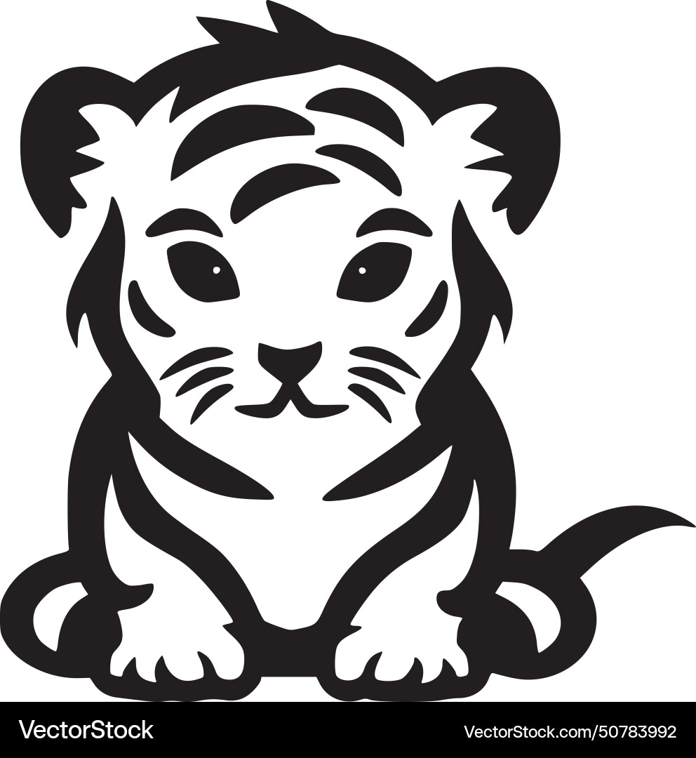 Tiger baby - minimalist and flat logo Royalty Free Vector