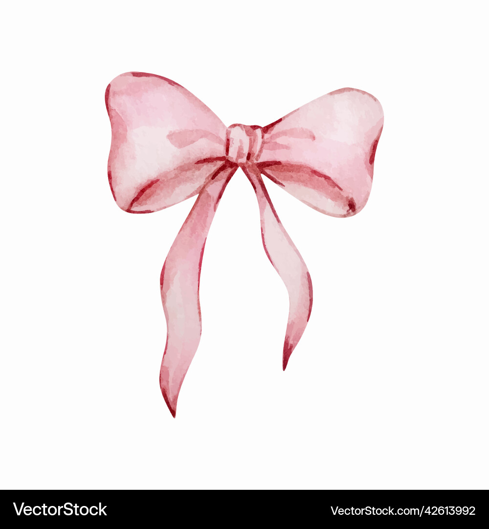 Pink Bow Ribbon Vector Set Of Hand Drawn Pink Bow Vector Image On