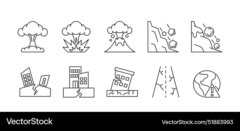 Collection of linear icons representing natural Vector Image