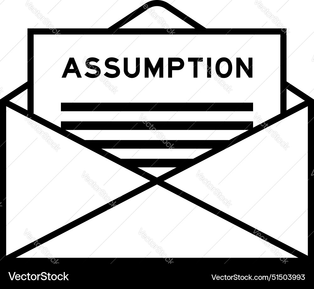 Envelope and letter sign with word assumption Vector Image