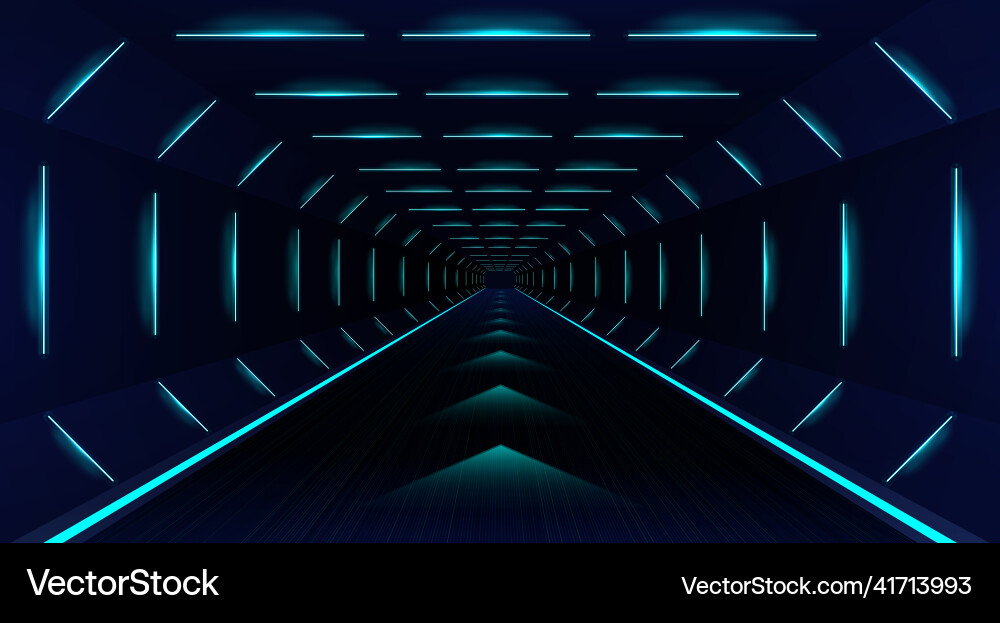 Futuristic highway cyberspace deep corridor Vector Image