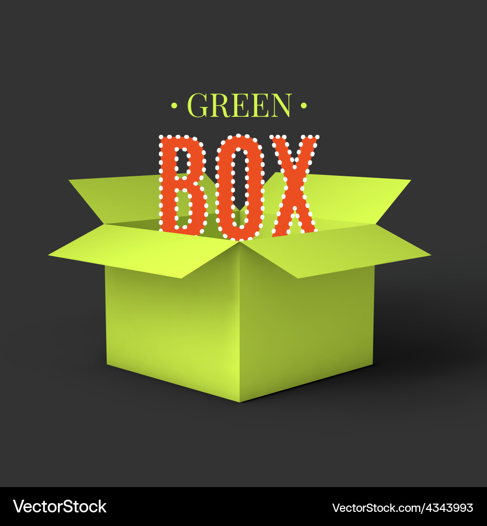 Open Green Box Mockup Royalty Free Vector Image