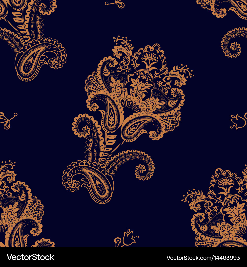 Paisley Indian Floral Backdrop Royalty Free Vector Image