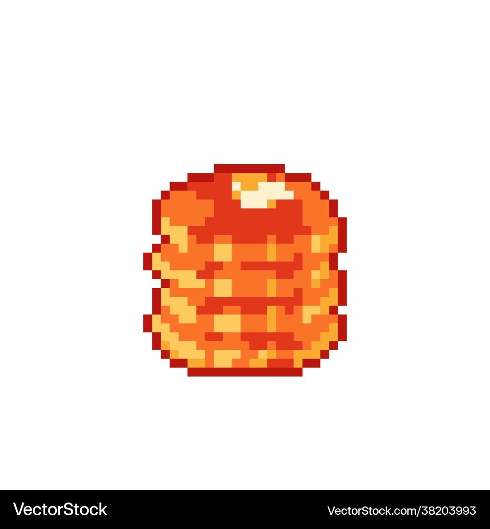 Pixel pancake image for 8 bit game assets Vector Image