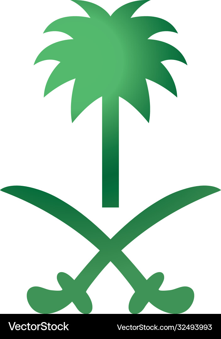 Saudi arabia national day green palm tree Vector Image