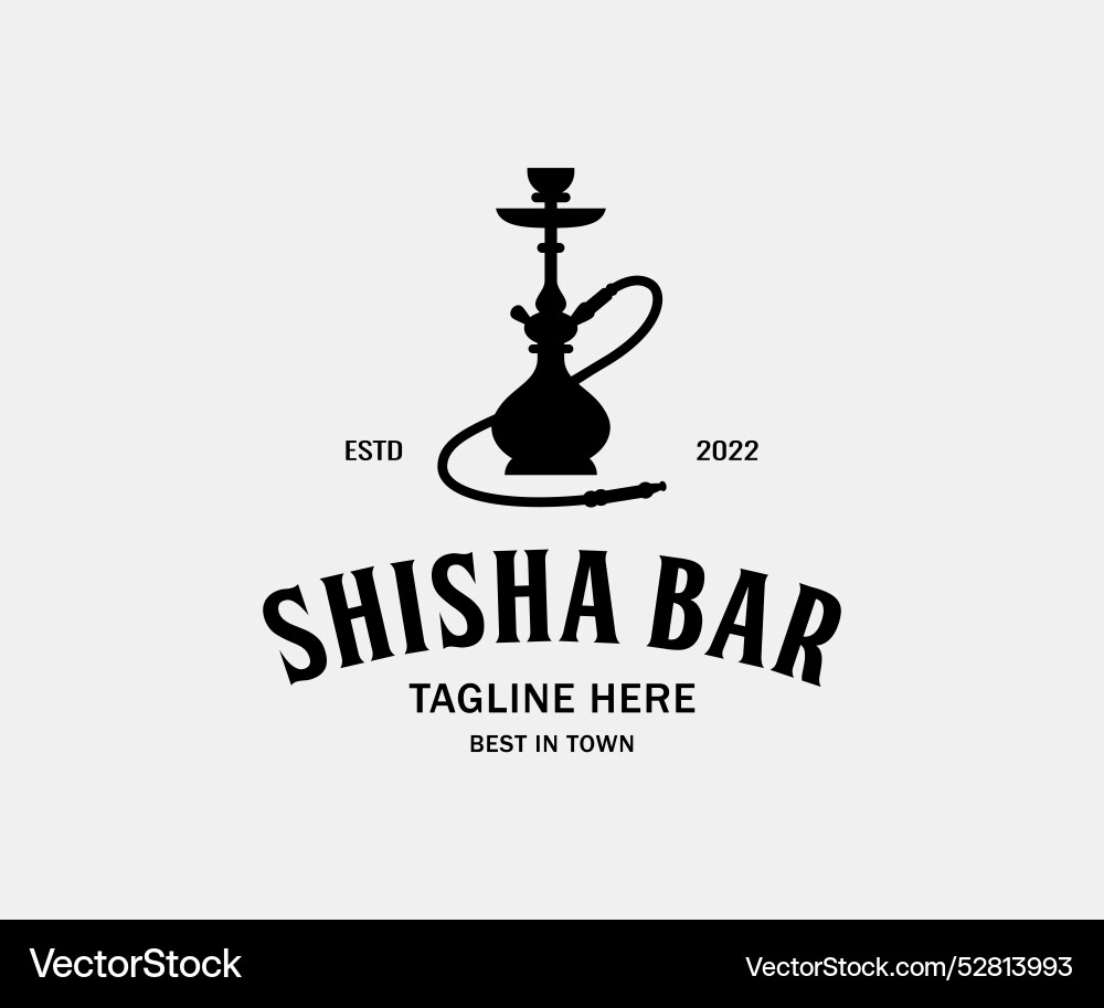 Shisha bar logo or hookah bar logo design Vector Image