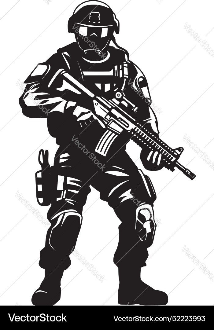 Stealth guardians black logo design for swat Vector Image