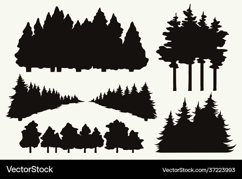 Trees vintage collection Royalty Free Vector Image