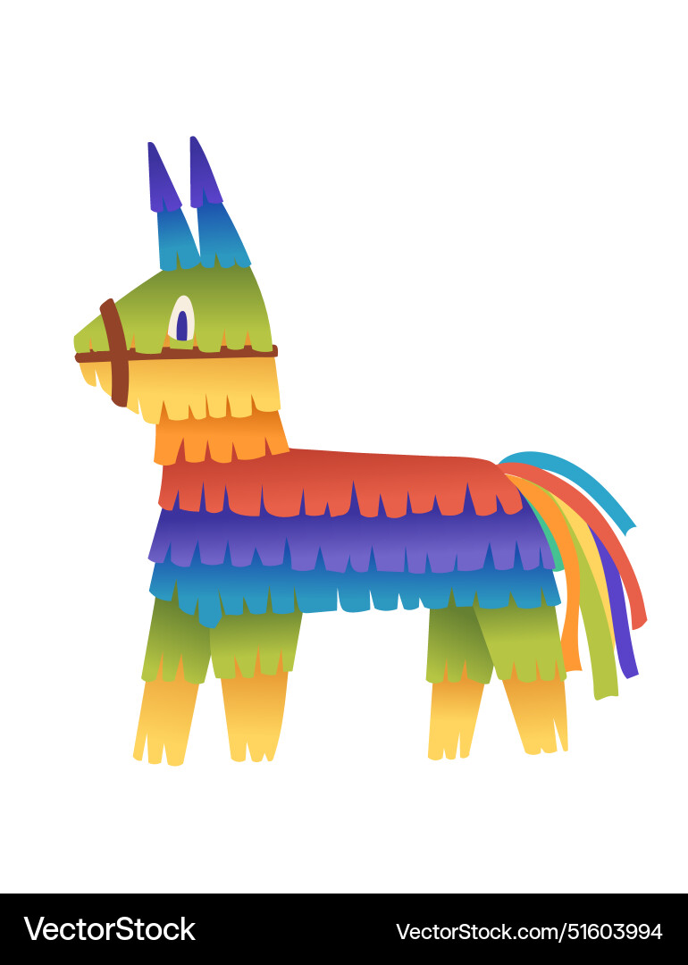 Colorful donkey shaped pinata tradition carnival Vector Image