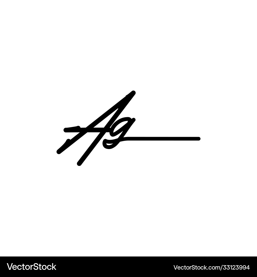 Letter ag signature logo template Royalty Free Vector Image