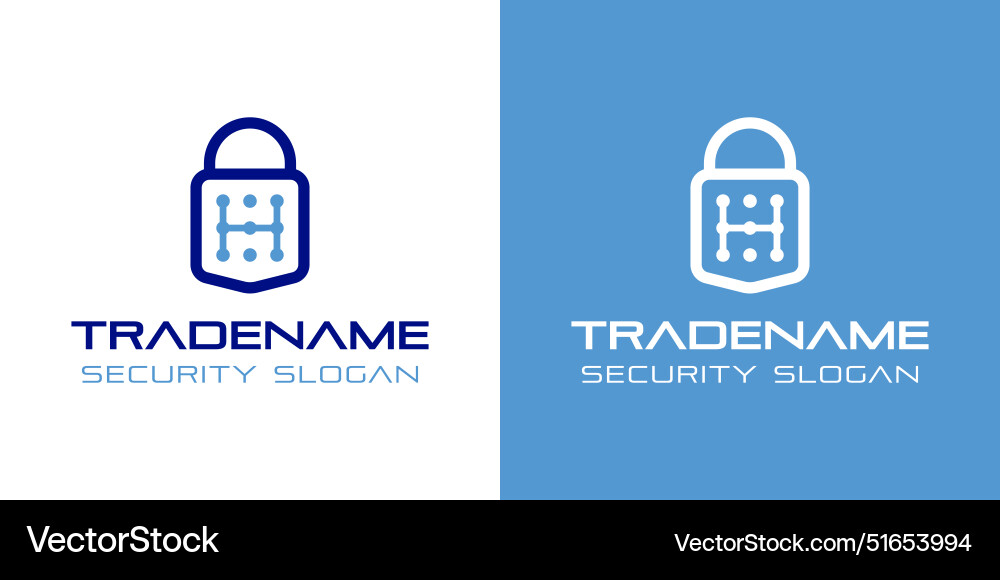 Letter h smart lock logo perfect for digital Vector Image