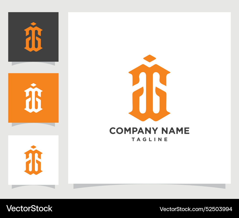 Logo icon simple letter gg Royalty Free Vector Image
