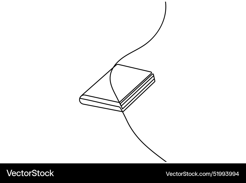 Open Book Continuous One Line Drawing Royalty Free Vector