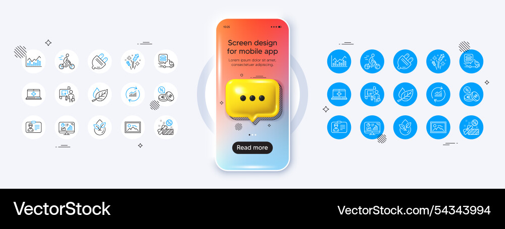 Plan medical help and update data line icons Vector Image