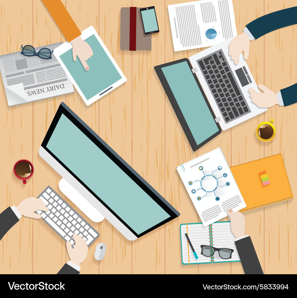 Realistic workplace Royalty Free Vector Image - VectorStock