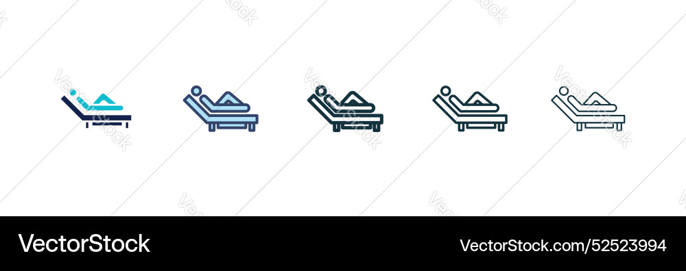 Resting icon set black filled and outlined style Vector Image