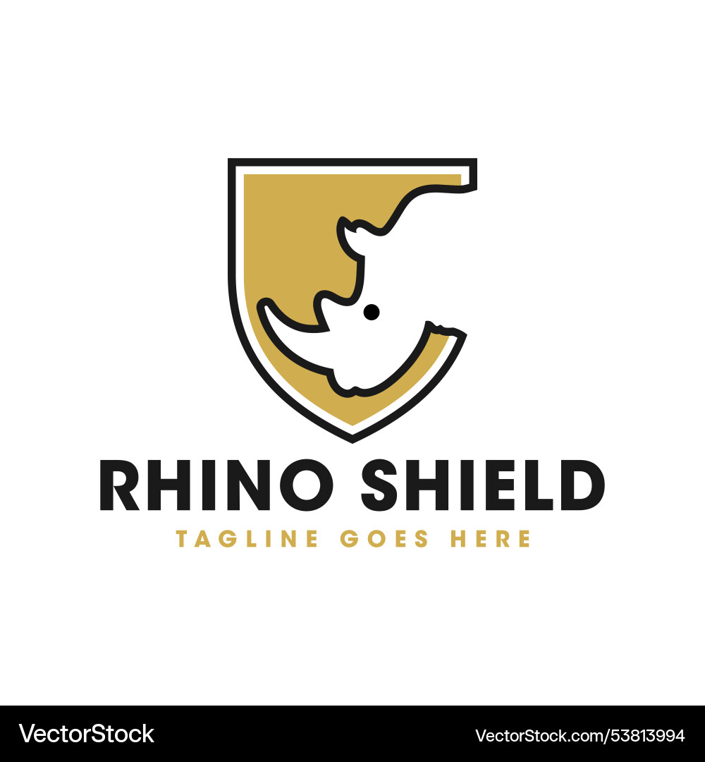 Rhino head shield logo Royalty Free Vector Image