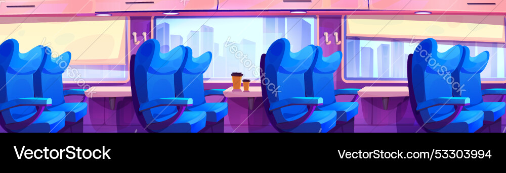 Train interior with inside seat near window Vector Image