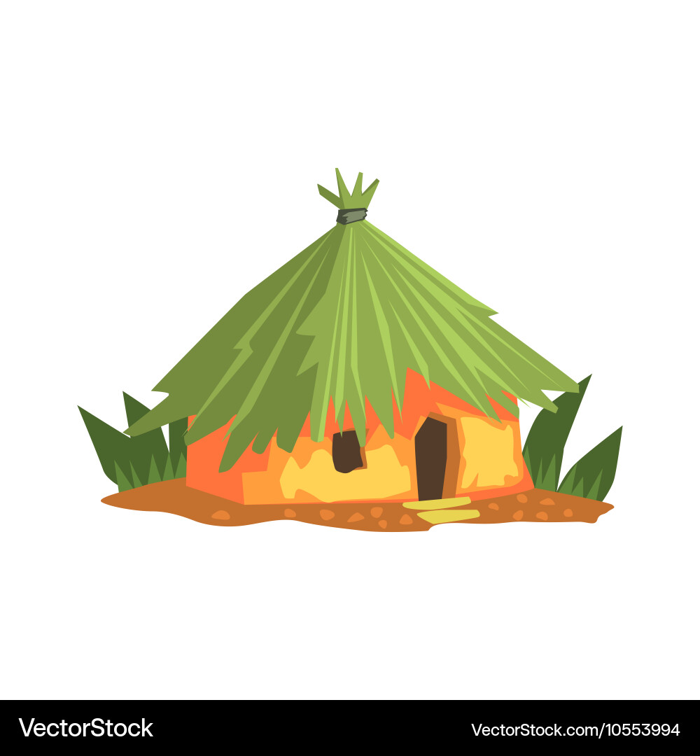 Tropical Hut in Jungle Landscape Royalty Free Vector Image