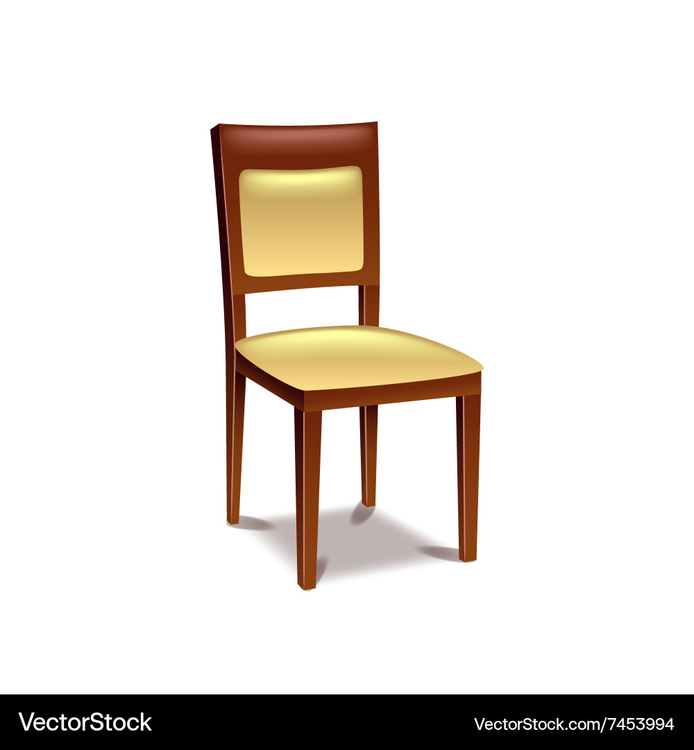 Wooden chair isolated on white Royalty Free Vector Image