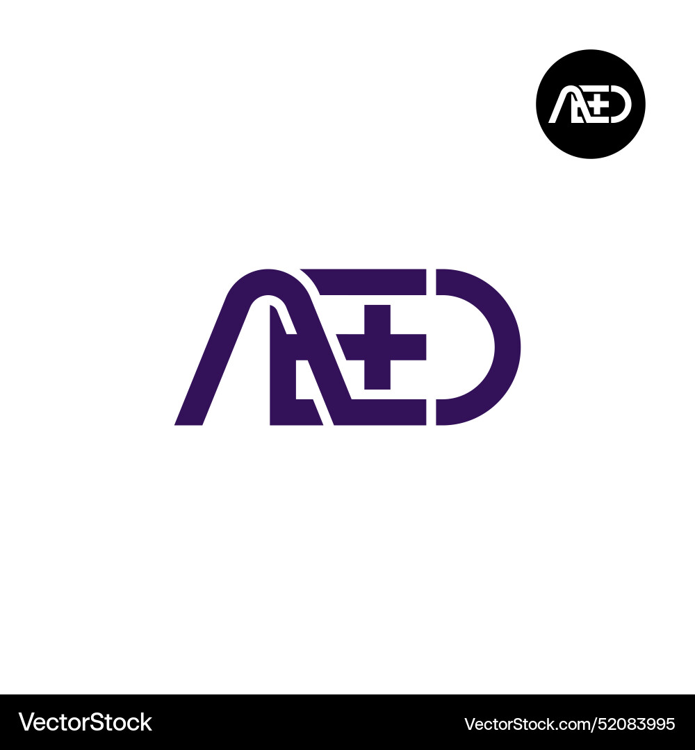 Aed logo letter monogram design Royalty Free Vector Image
