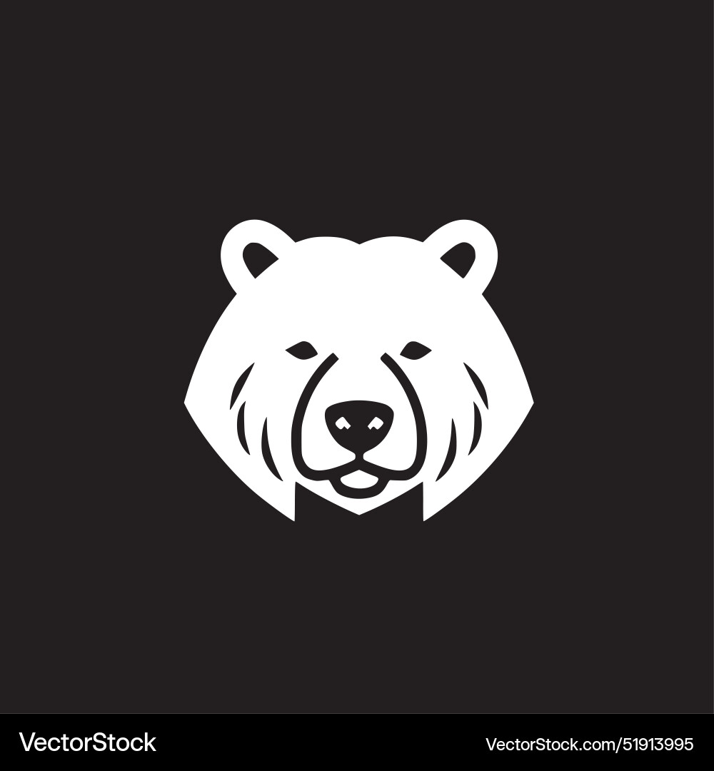 Bear - minimalist and flat logo Royalty Free Vector Image