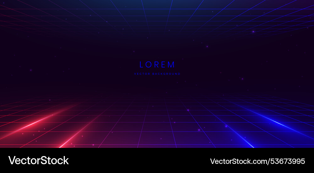 Bühne Neon rot und dunkelblau hell Lizenzfreier Vektor