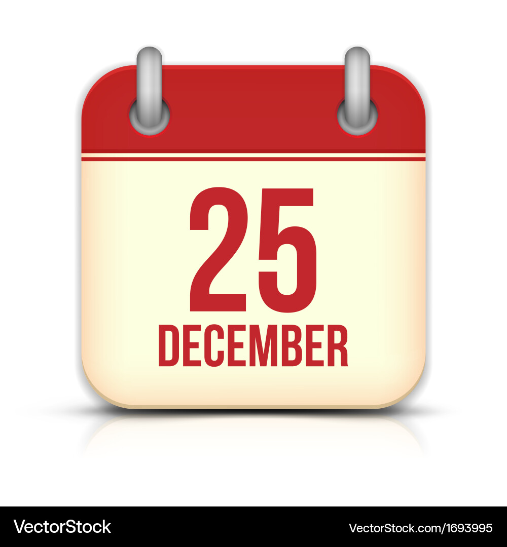 Calendar Icon - December 25th Royalty Free Vector Image